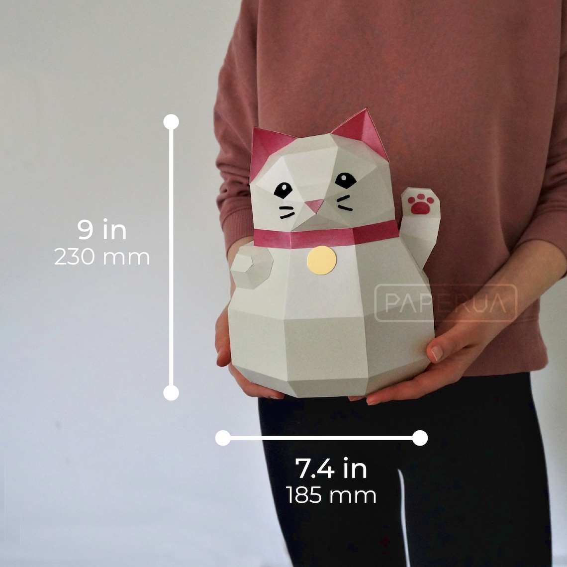 Papercraft Maneki Neko DIY 3D Low Poly Cat Paper Craft 3D Cute - Etsy Canada