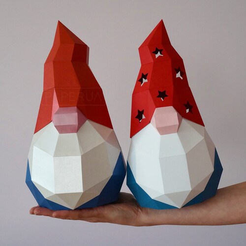 GNOME 7 Hats DIY Xmas Papercraft Low Poly Dwarf Model - Etsy