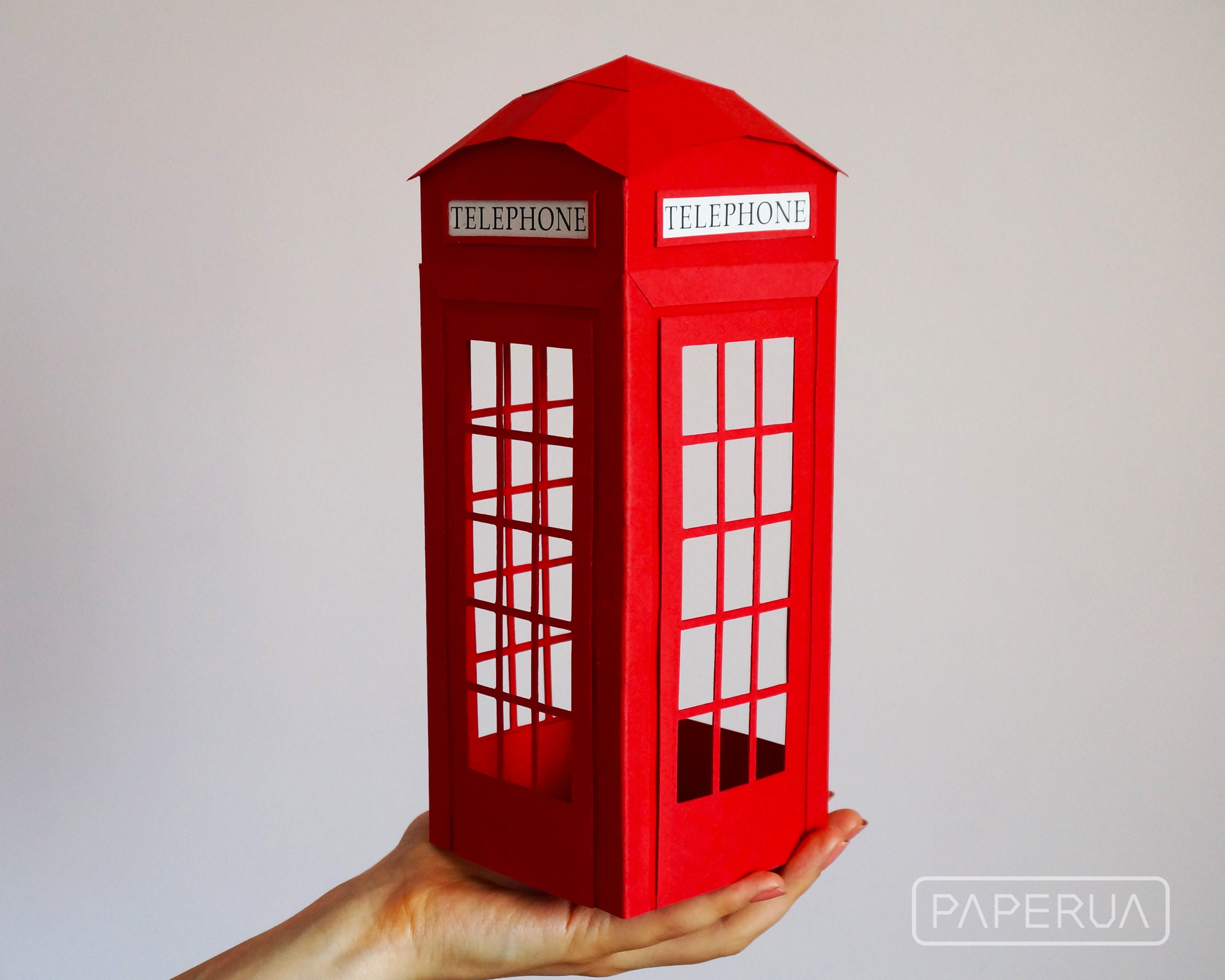 Papercraft Telephone Booth 3D Papercraft PDF Low Poly 3D - Etsy UK