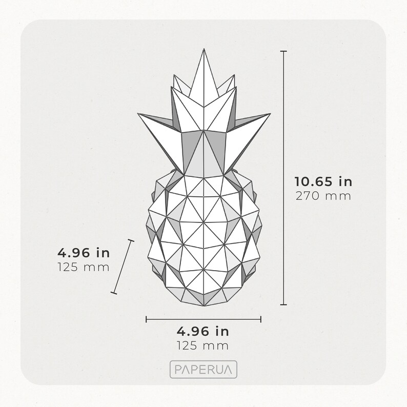 3D Pineapple Paper Craft Digital Template Origami PDF - Etsy