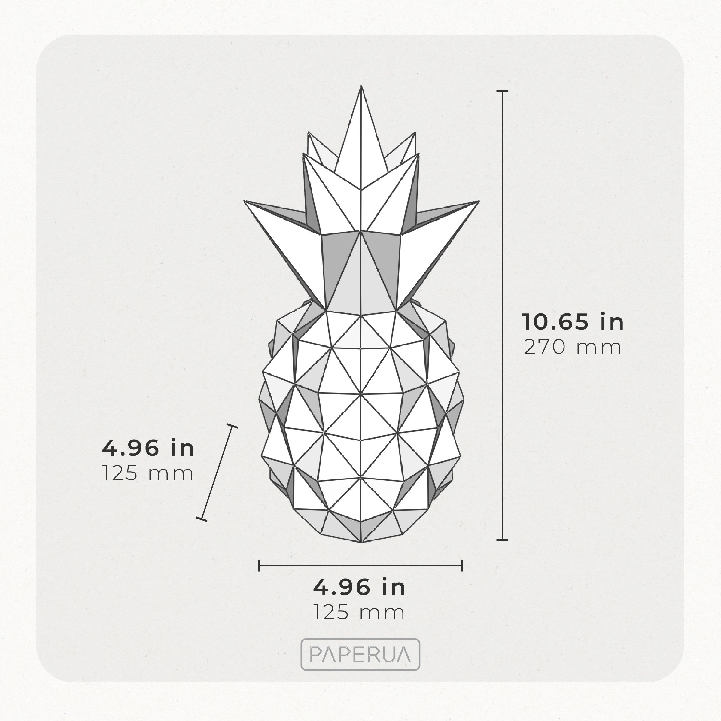 3D Pineapple Paper Craft Digital Template Origami PDF - Etsy