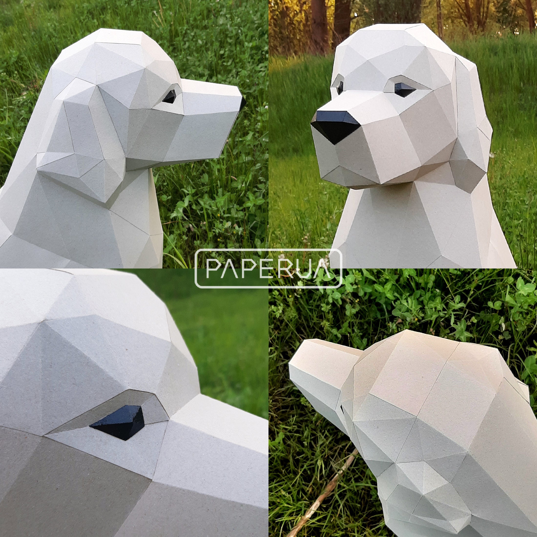 Papercraft Dog Golden Retriever Paper Model DIY 3D Low Poly - Etsy