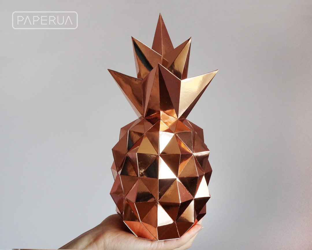 3D Pineapple Paper Craft, Digital Template, Origami, PDF Download DIY ...