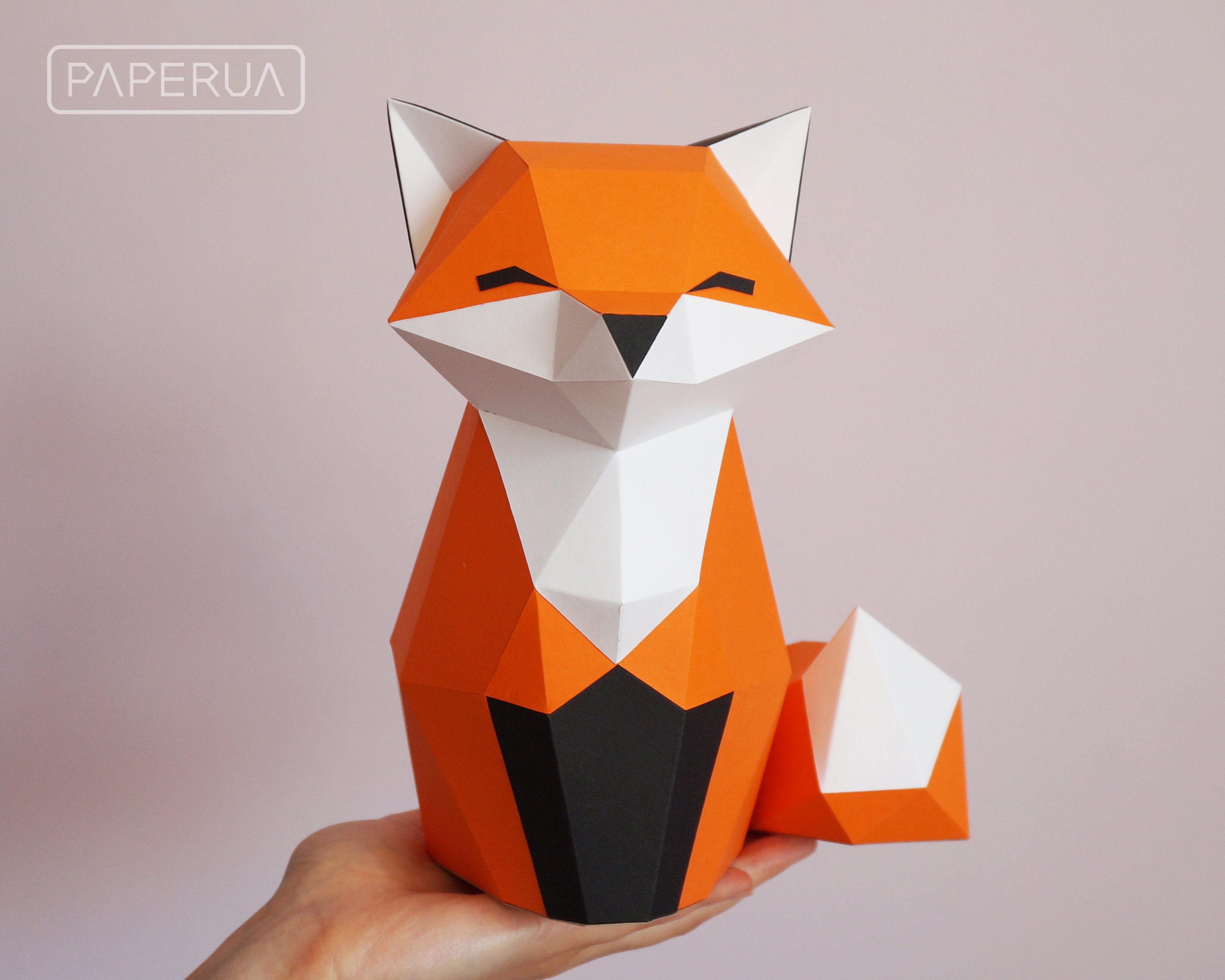 Fox, Yona DIY Papercraft Kit, Fox Paper Model, 3D Origami Kit By Hand ...