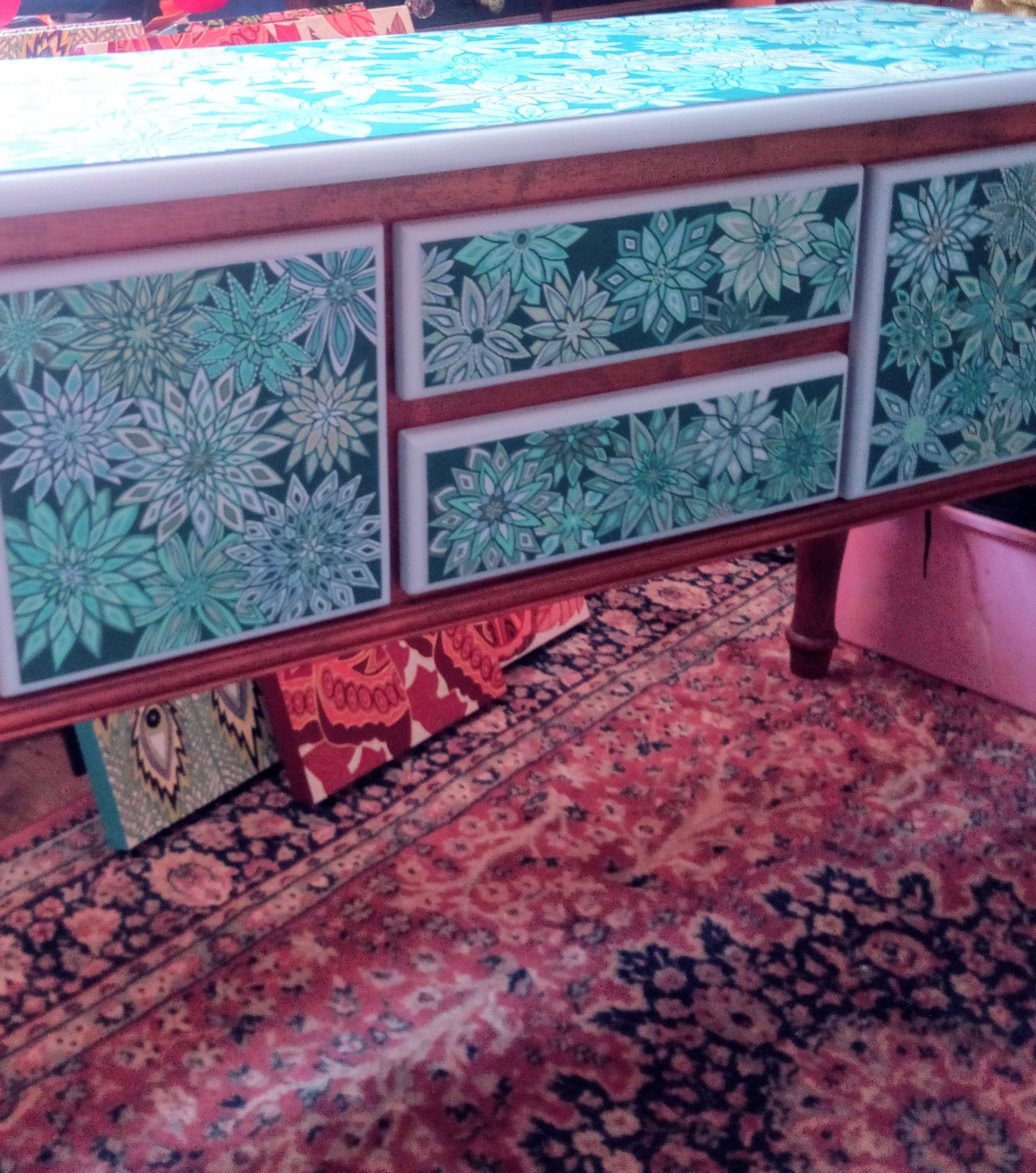 Hand Painted Console Table - Etsy