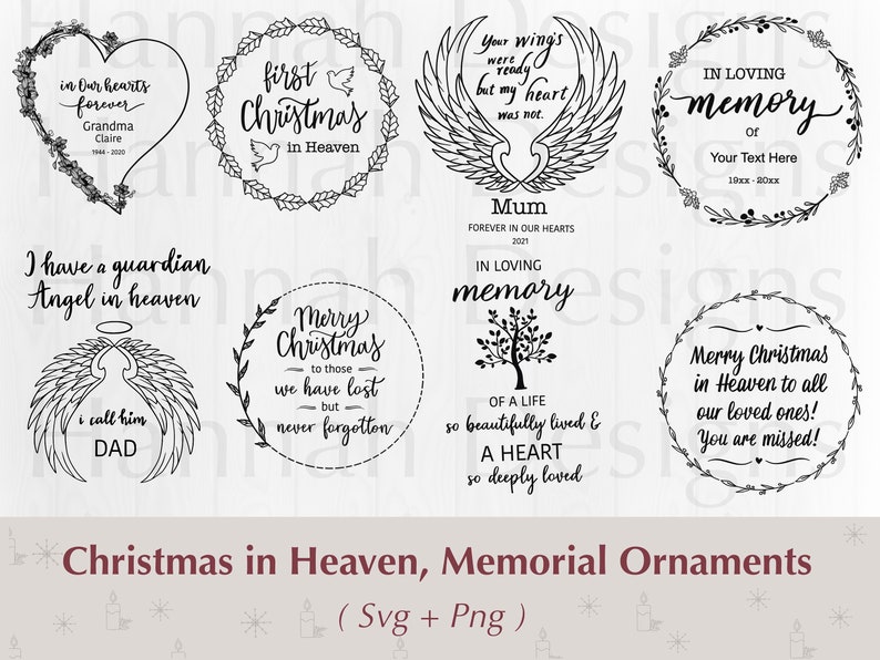Christmas Memorial Ornament SVG Bundle (commercial Use) - Etsy