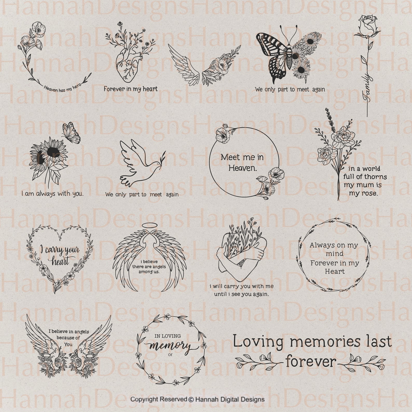 Memorial Svg Bundle in Loving Memory Svg Angel Wings Svg - Etsy Canada