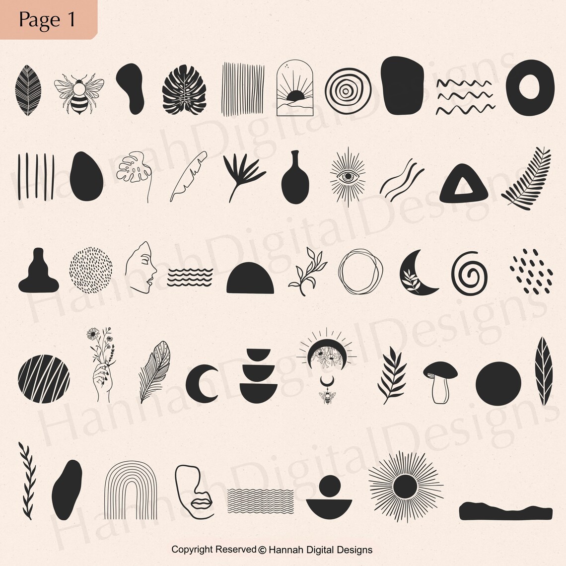 Procreate Boho Stamps Abstract Procreate Stamps Boho Art | Etsy