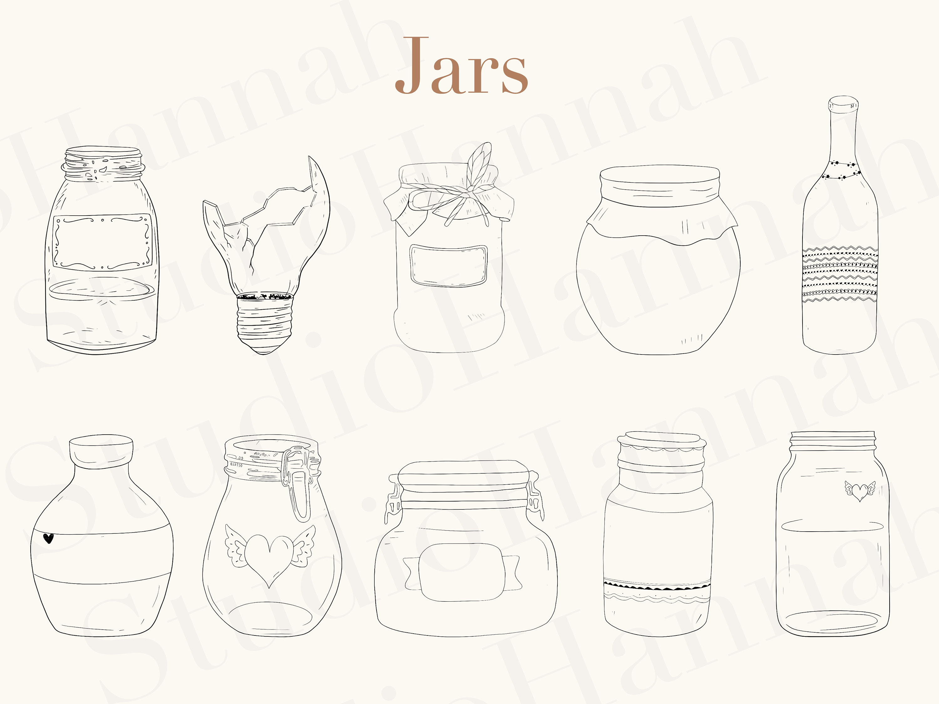 Jar With Flowers Template