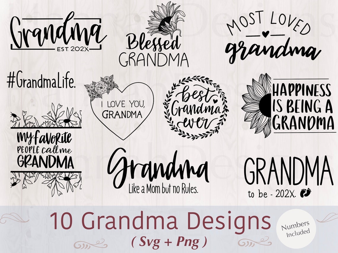 Grandma Quotes SVG Bundle | T-shirt Designs (SVG, PNG) - Etsy
