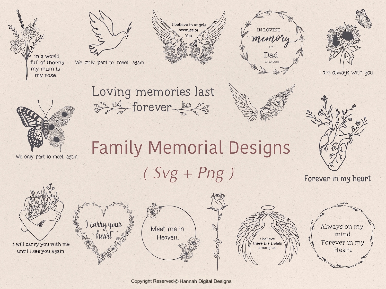 Memorial Svg Bundle in Loving Memory Svg Angel Wings Svg - Etsy Canada