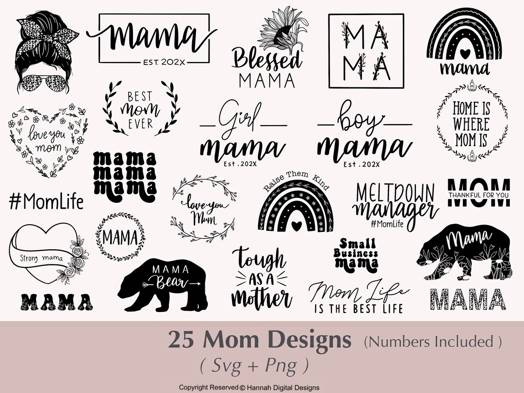 Mom SVG Bundle | Funny Mama Designs (25 Files) - Etsy