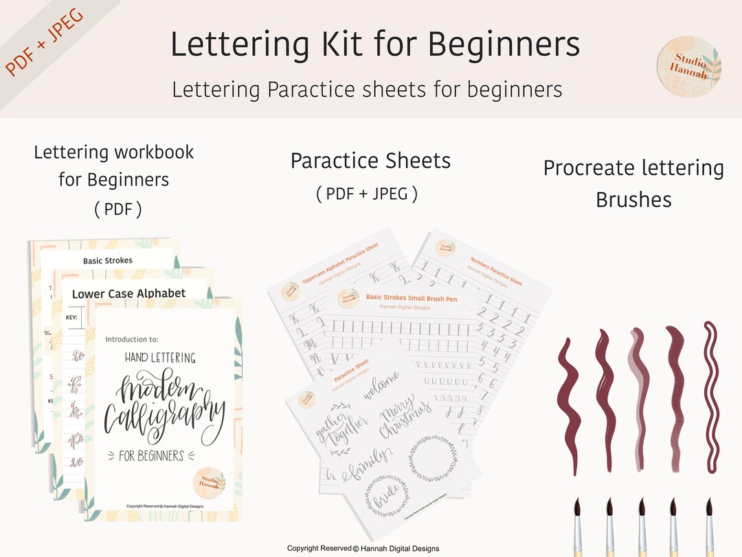 Modern Calligraphy Beginner's Guide: Practice Sheets & Procreate ...