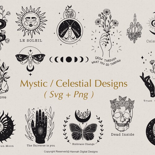 Witchy Vibes SVG Bundle Mystical Magic Astrology Cricut - Etsy