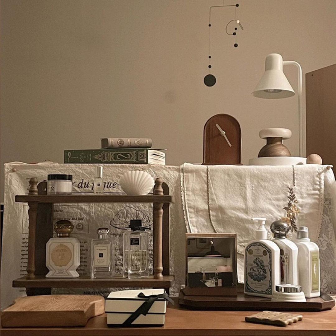 Wooden Wall Two-tier Shelf Style Elegant French Vintage Display for ...