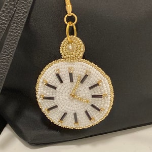 Pocket Watch Beaded Keychain - Etsy