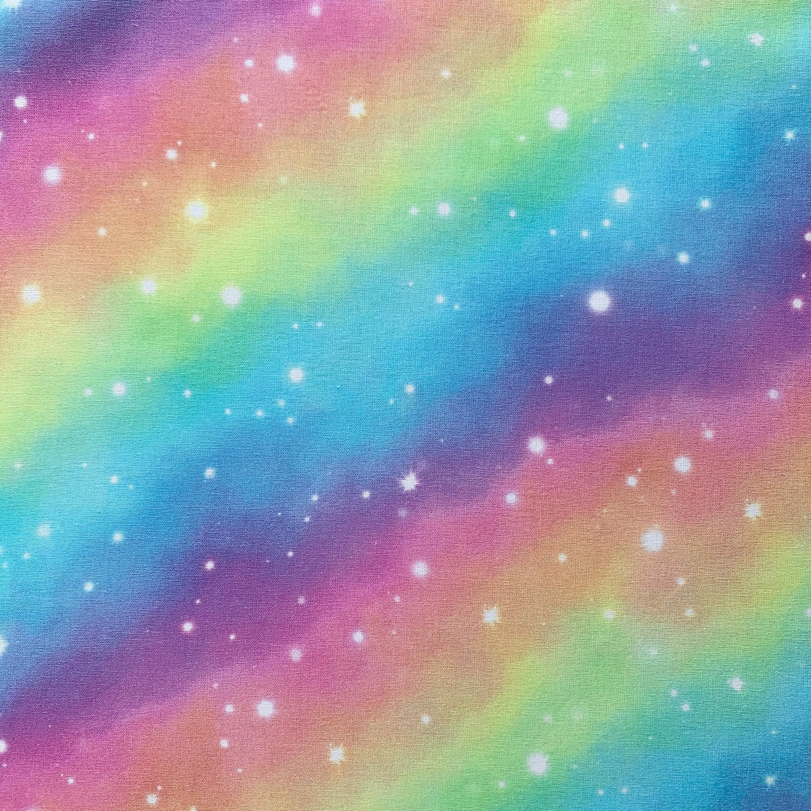 Pastel Rainbow Stars Fabric | Etsy
