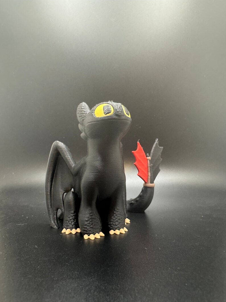 Toothless Dragon Figure: 3D Printed Ornament - Gift for Dragon Fans - Etsy