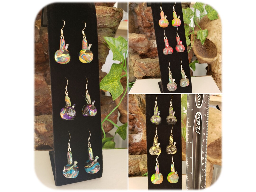 Tiny Realistic Bong Water Pipe Dainty Earrings Stoner Goth Rave ...