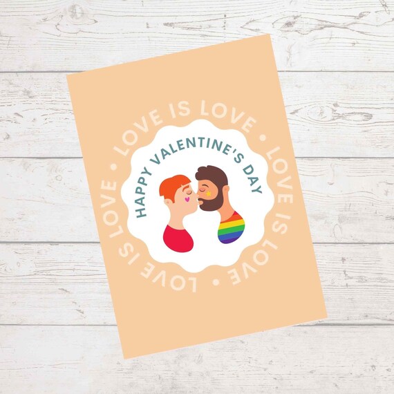 Greeting Cards Paper & Party Supplies Valentine's Day LGBTQ gay love ...