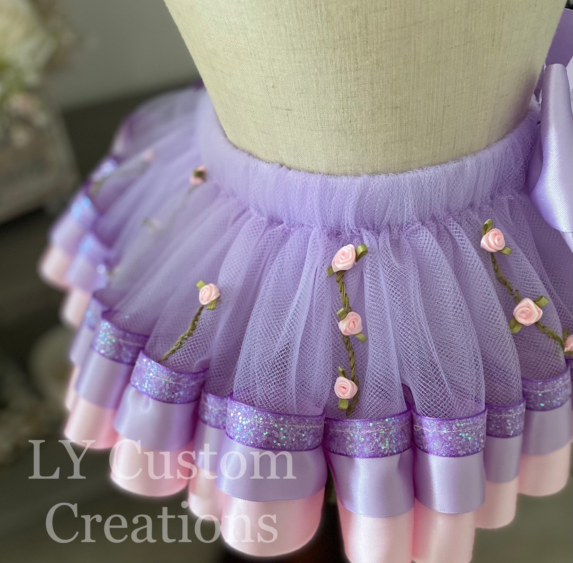 Rapunzel Inspired Tutu, First Birthday Tutu, Toddler Tutu, Ribbon Trim ...