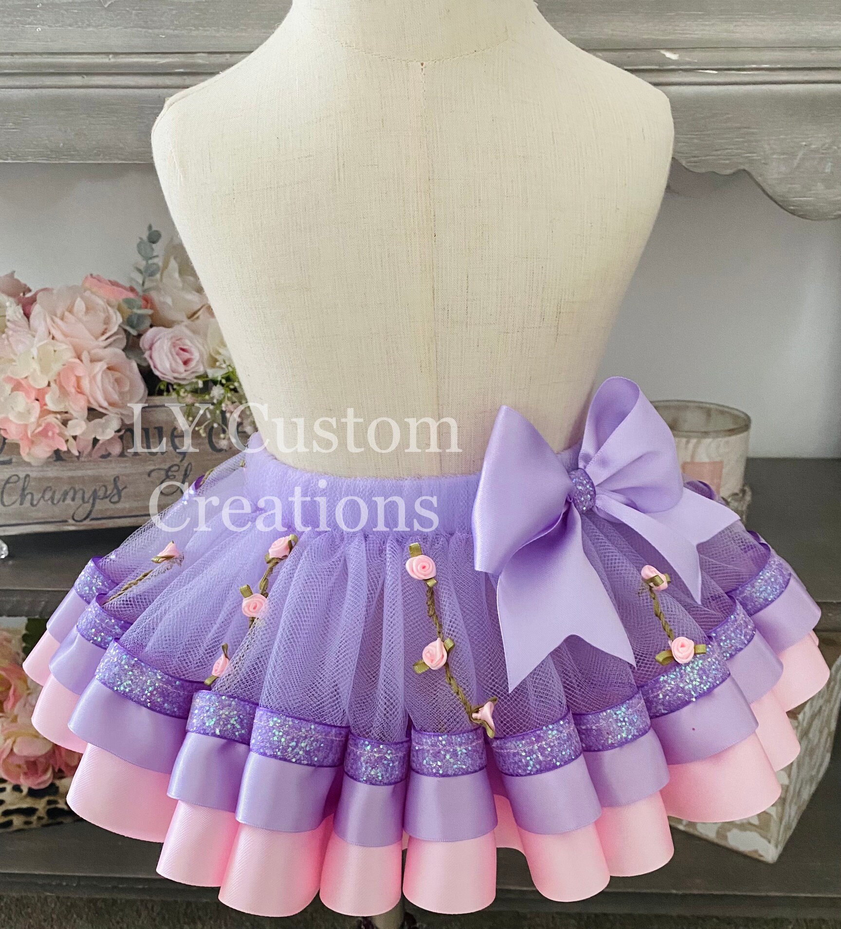 Rapunzel Inspired Tutu, First Birthday Tutu, Toddler Tutu, Ribbon Trim ...