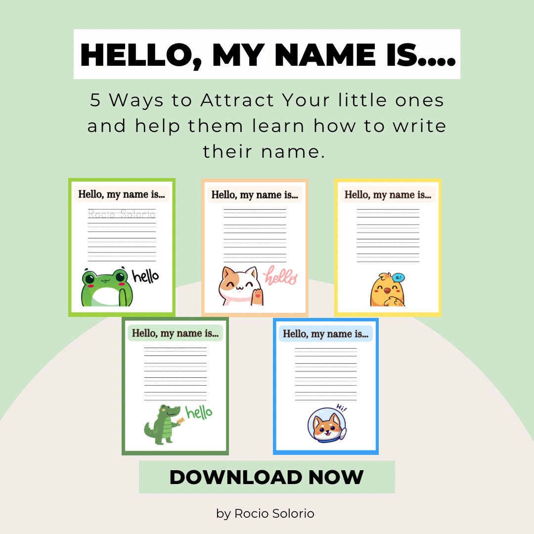 Hello, My Name Is… Worksheets - Etsy