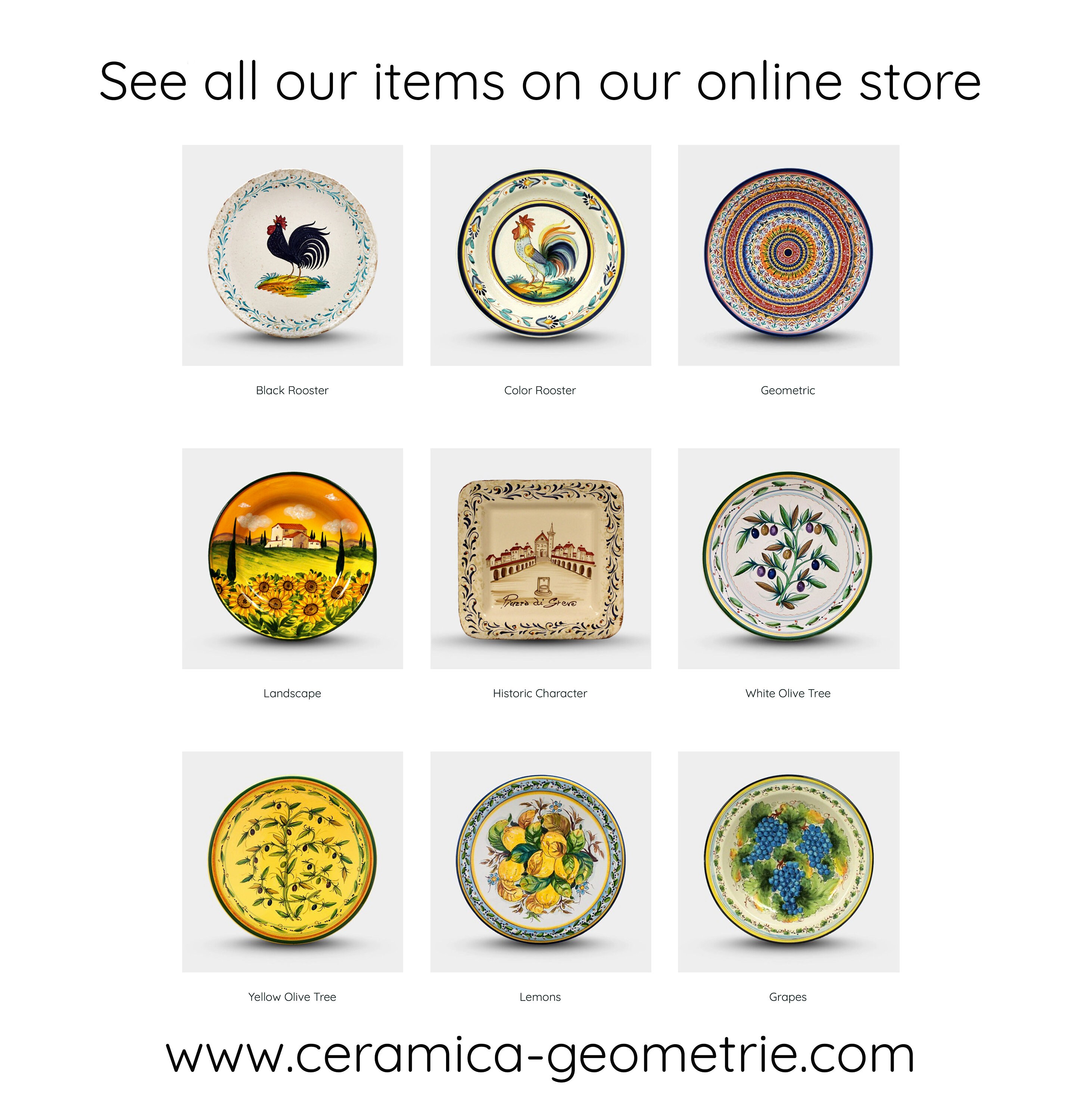 Italian Handmade Ceramic Plate With Geometric. Art Pottery Made in ...