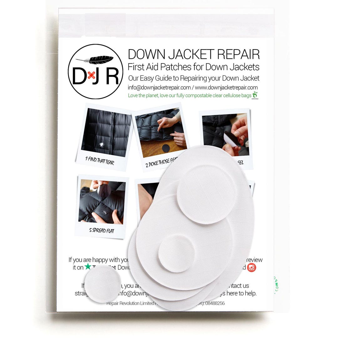 Self-adhesive Down Jacket Repair Patches - White - for Down Jackets or ...