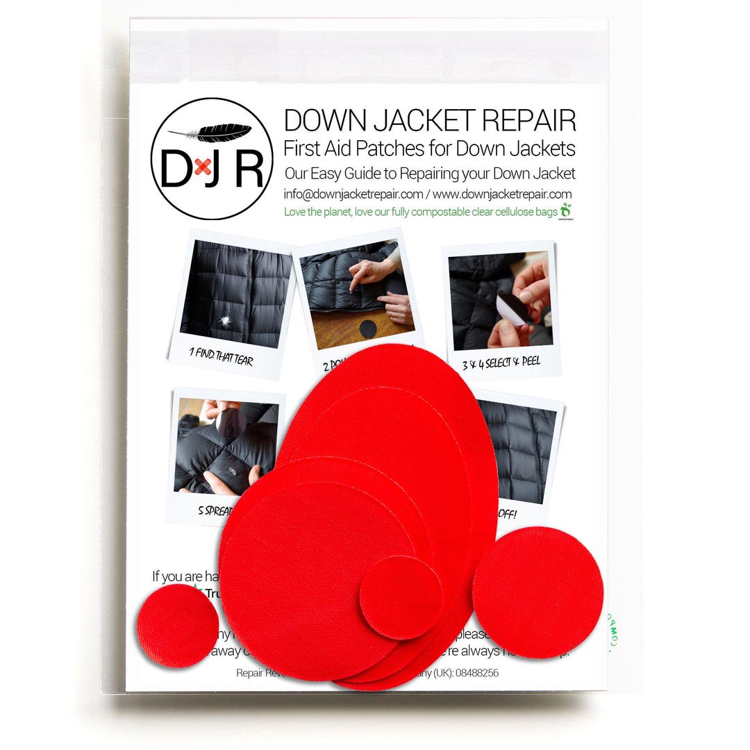 Self-adhesive Down Jacket Repair Patches - Red - for Down Jackets or ...