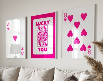 Pink Set of 3 Poster - Etsy