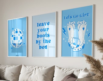 Preppy Painting Blue Howdy - Etsy