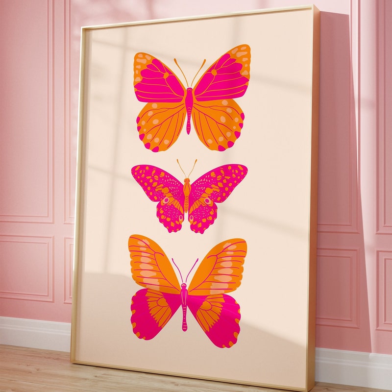 Pink Butterfly Art - Etsy