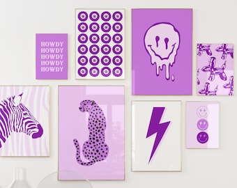 Purple Preppy Wall Print - Etsy