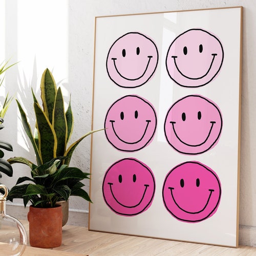 Ombre Smiley Face Pink Poster digital Download Digital - Etsy