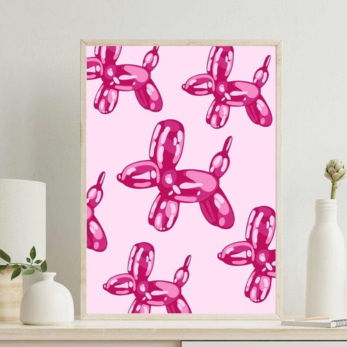Preppy XOXO Balloon Dog Art digital Download Digital Print | Etsy