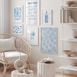 Coastal Print Set of 6, Coastal Granddaughter Room Decor, Oyster Shells ...