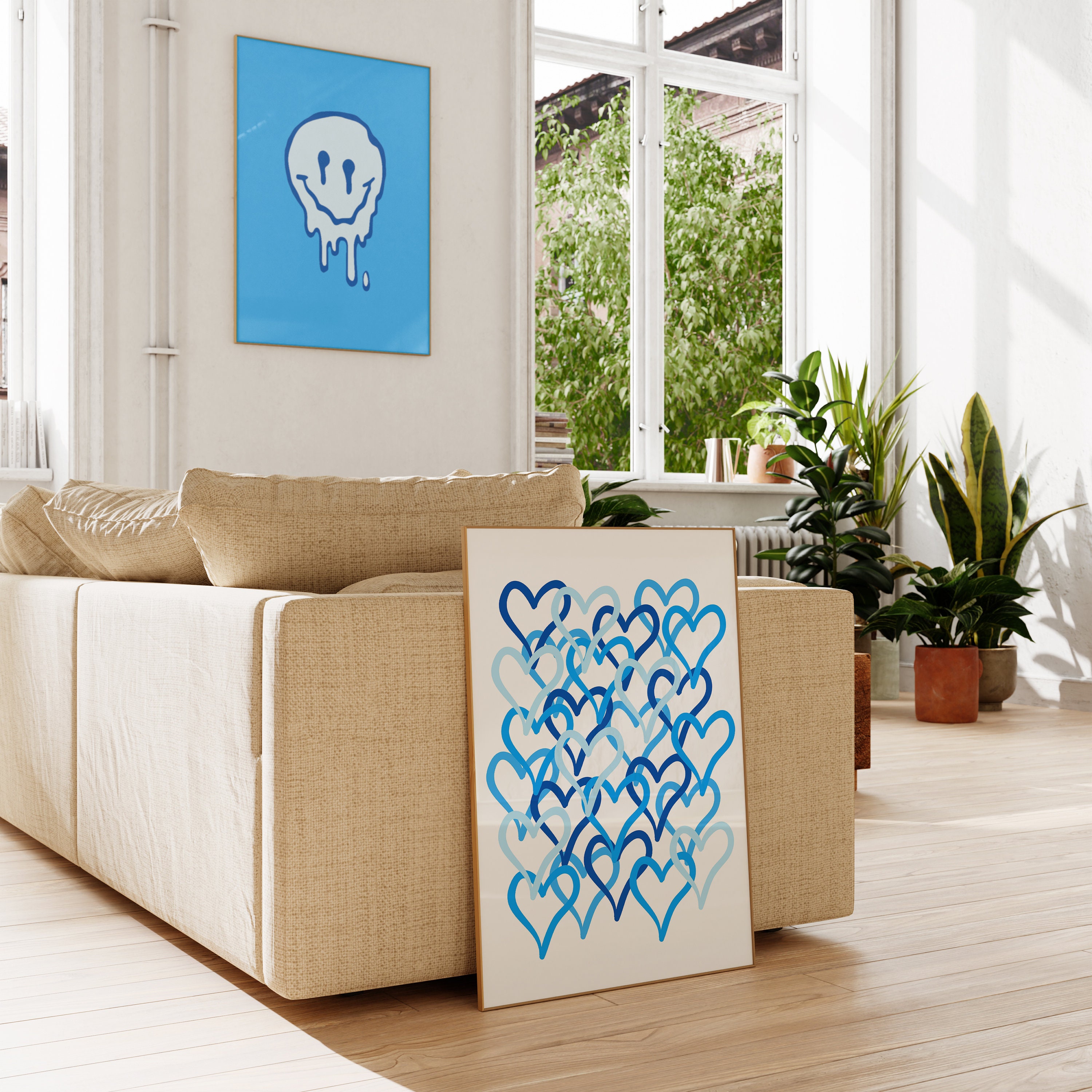 Blue Preppy Wall Art Pack of 9 digital Download Digital - Etsy