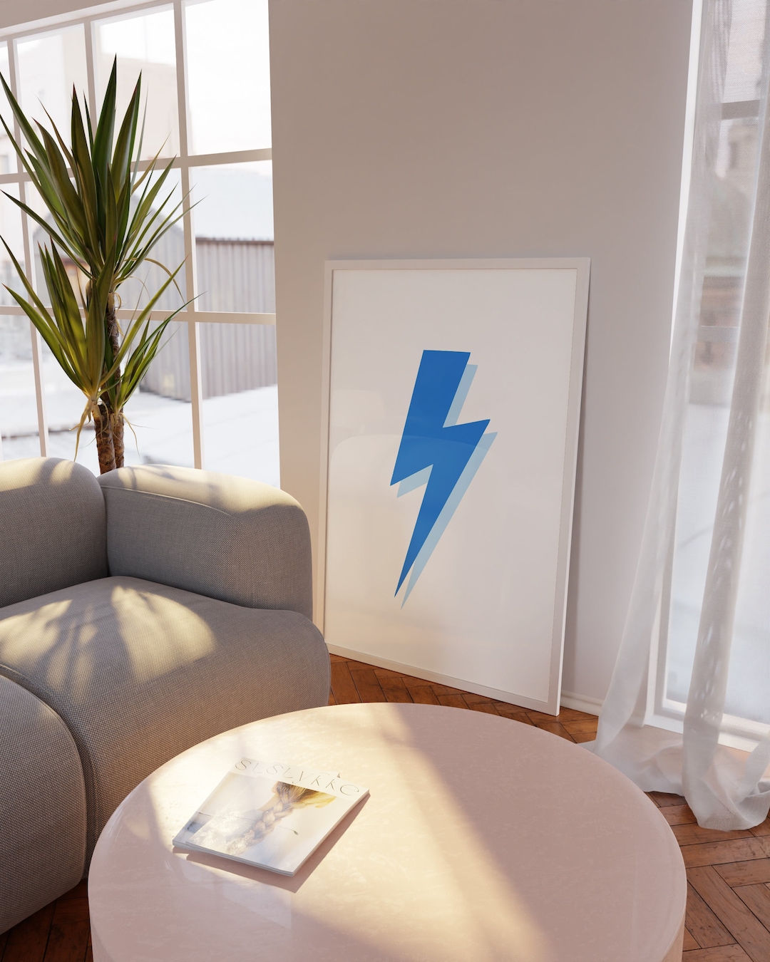 Blue Preppy Lightning Bolt Art (digital Download), Y2K Aesthetic Trendy ...