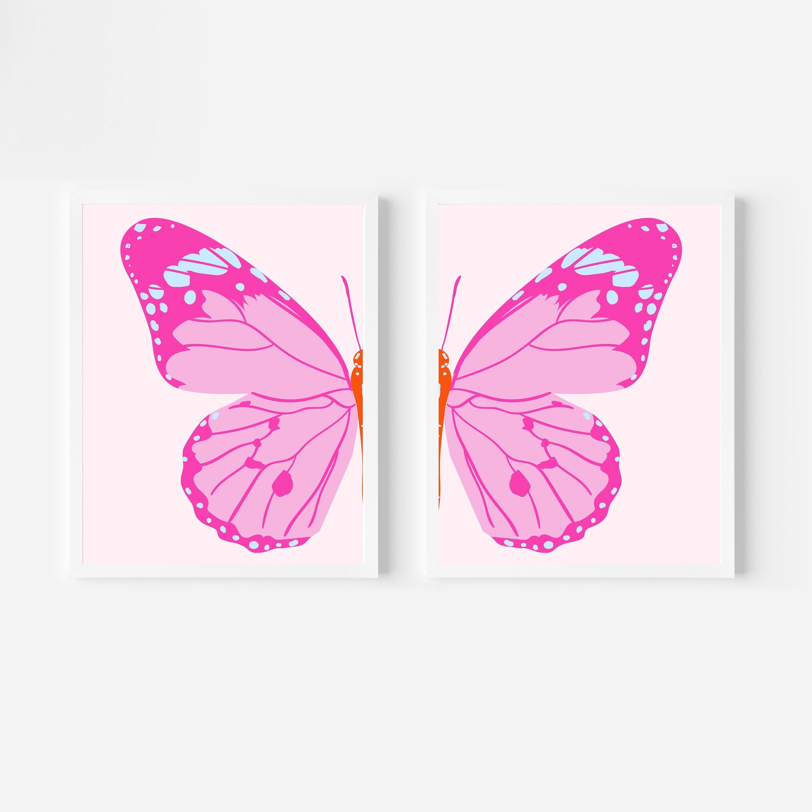 Pink Preppy Butterfly Print digitaly2k Aesthetic Preppy - Etsy