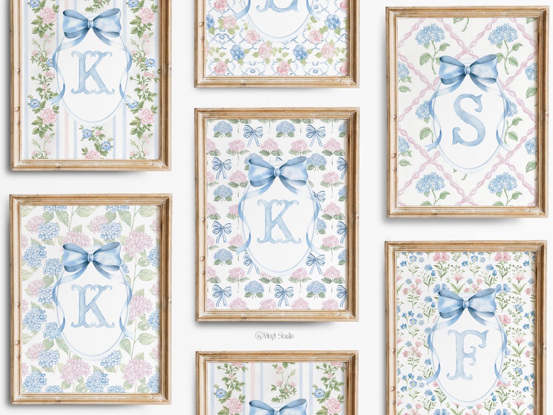 Custom Coastal Monogram Print, Granddaughter Room Decor, Beach Dorm ...