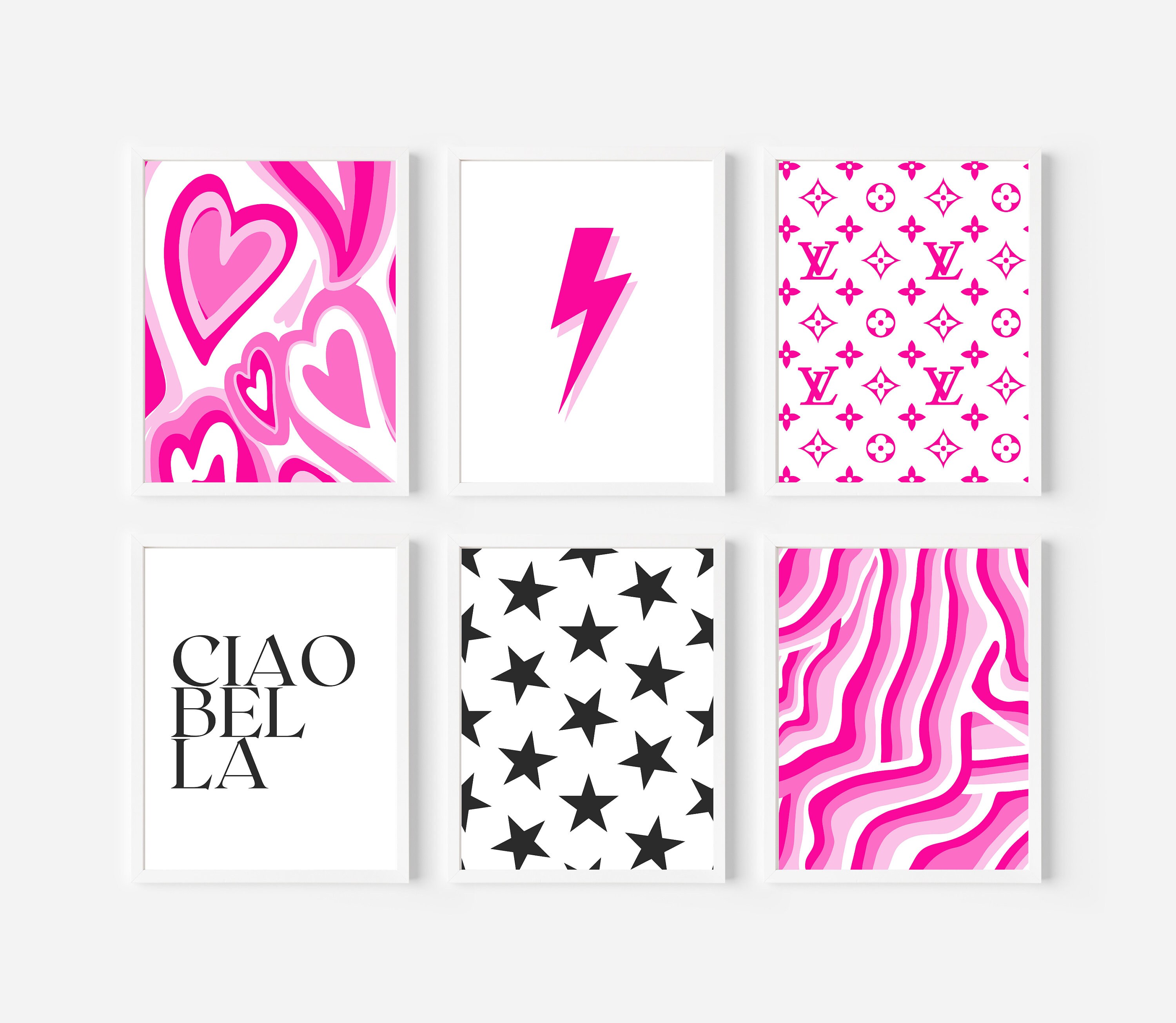 Pink Preppy Wall Art Pack of 6 digital Download Preppy Wall - Etsy