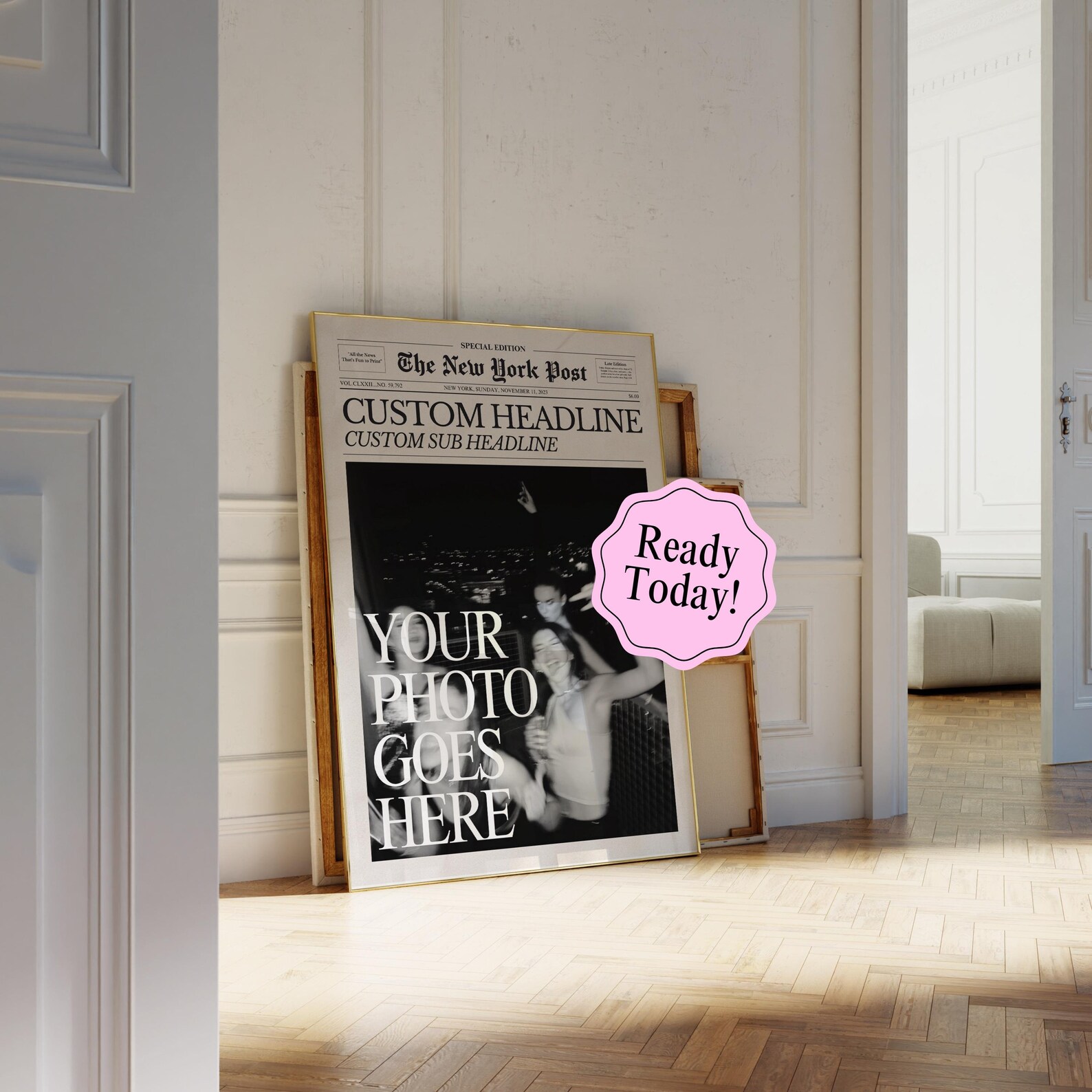 Custom Newspaper Print, Personalized Newsprint Poster, New York News ...