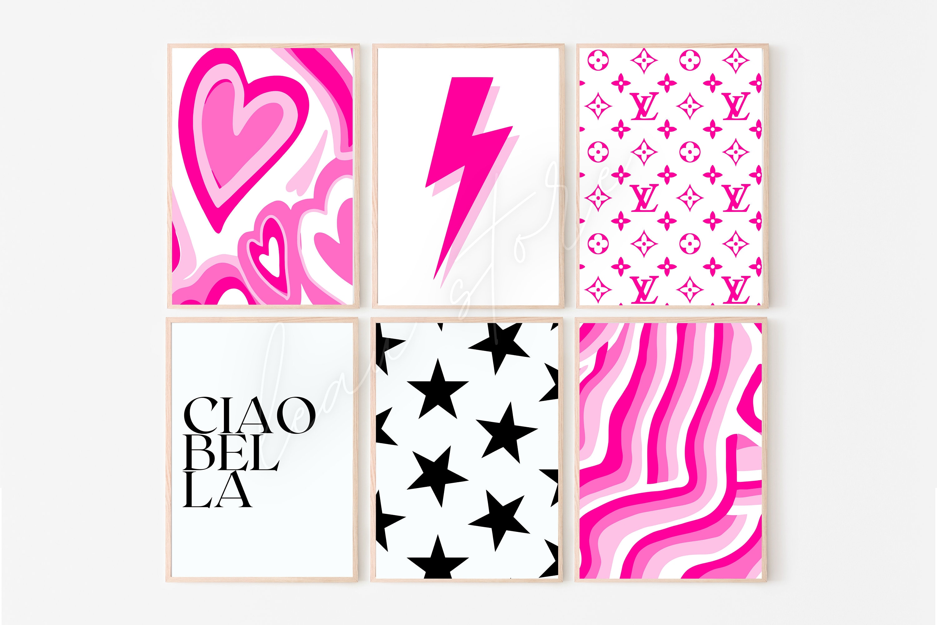 Digital Prints Digital print Preppy room decor Pink preppy wall art ...