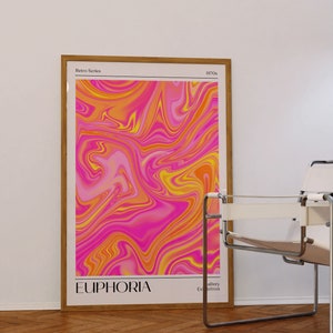 Euphoria Wall Art, Retro Abstrac Gradient Poster, Aesthetic Print ...