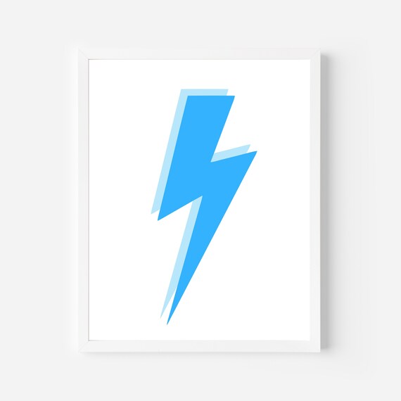 Blue Preppy Lightning Bolt Art digital Download Y2K - Etsy