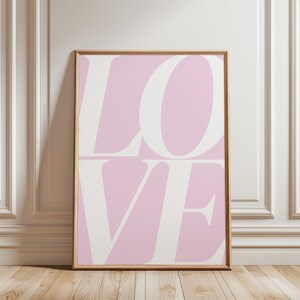 Light Pink Love Poster, 70s Wall Print, Preppy Poster, Retro Print ...