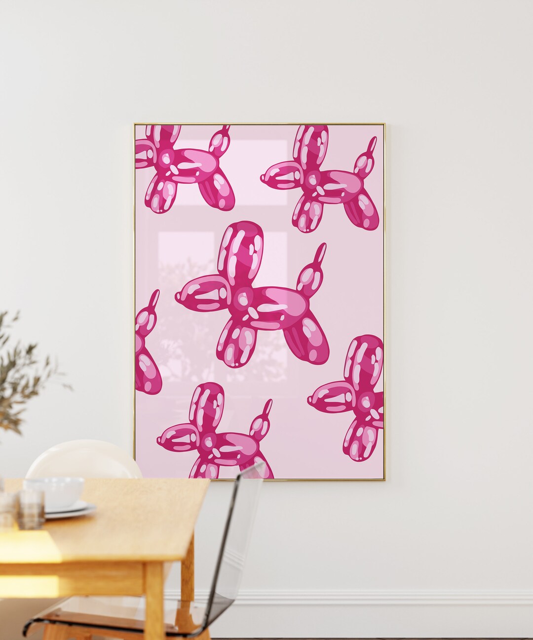 Preppy Balloon Dog Art digital Download, Digital Print, Preppy Wall Art ...