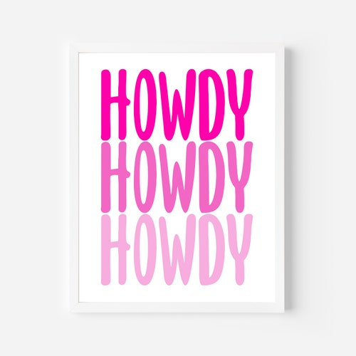 Trendy Preppy Cowgirl Pink Art Wall Decor - Etsy