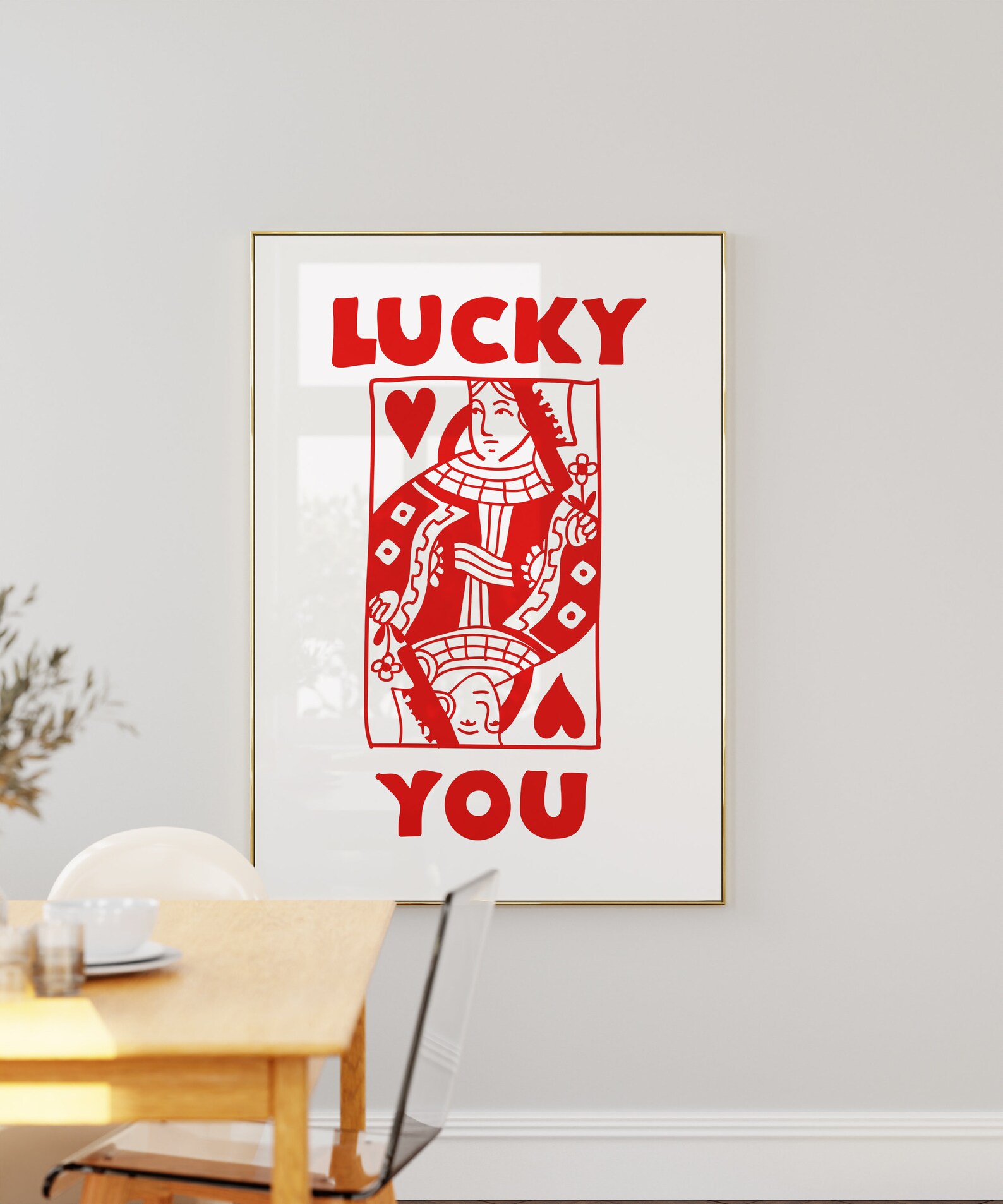 Retro Wall Art Set of 3 Lucky You Poster Pink Card Poster - Etsy